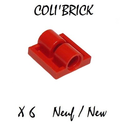 Lego 2817 - 6x Plaque / Plate, modified 2x2 Pin holes - Rouge / Red ...