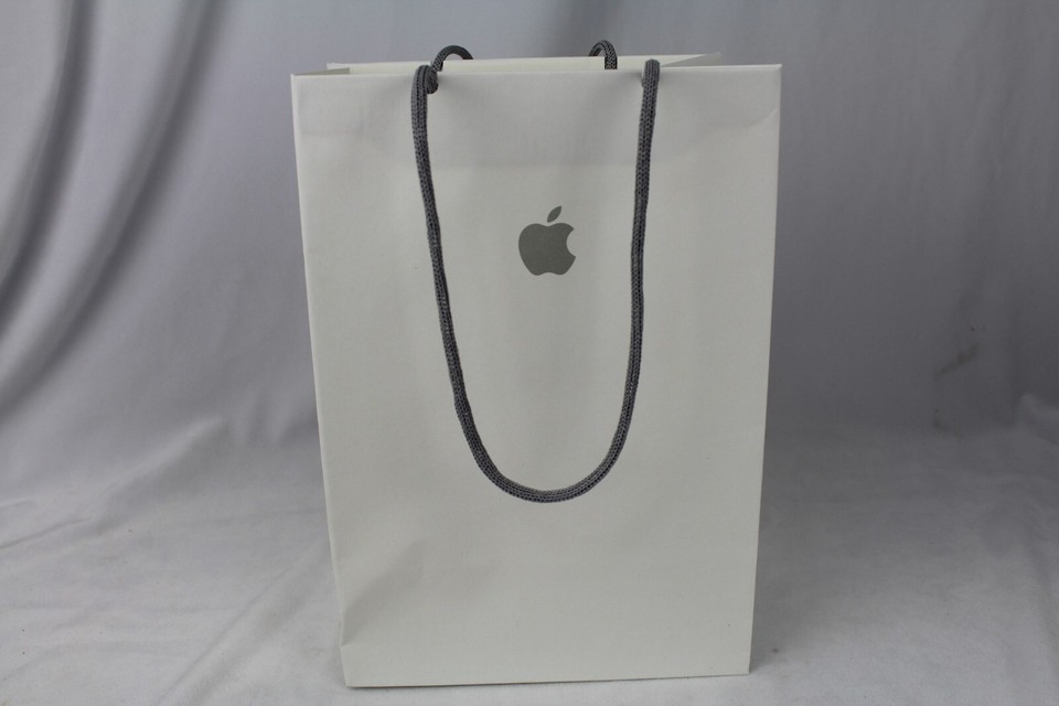 Lot of 2 Genuine Apple Store Logo White Gift Bags - 11" x 8" x 5" | eBay