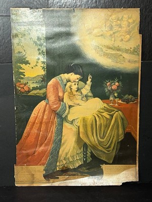 Antique Victorian Mourning Funeral Lithograph Little Brook 1879 Death ...