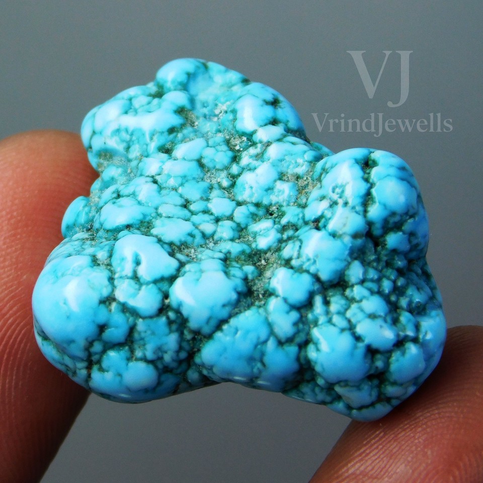 45.50 Ct Natural Botryoidal Blue Turquoise Druzy Nugget Collector ...