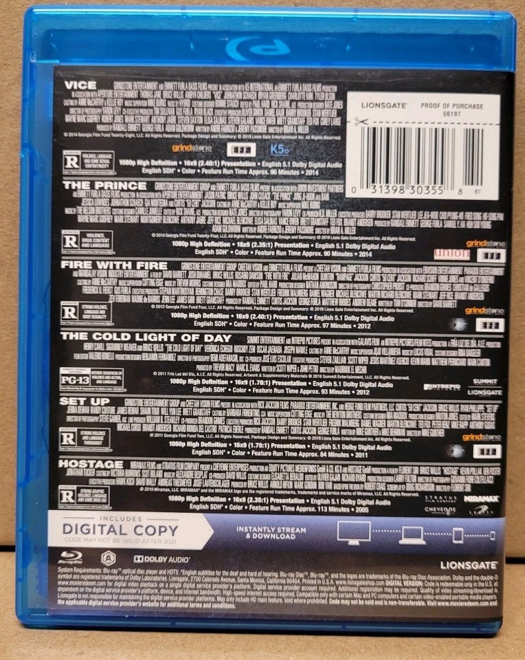 Bruce Willis 6-Film Collection Blu-ray 2-Disc (No Digital) Bruce Willis ...