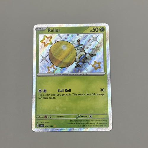 Pokémon TCG Rellor Scarlet & Violet: Paldean Fates 108/091 Holo Shiny ...