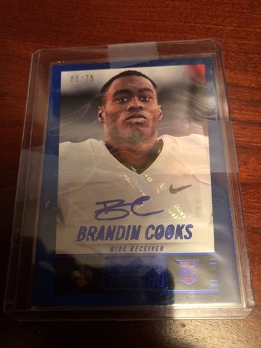 BRANDIN COOKS 2014 SCORE HOT ROOKIES SIGNATURE BLUE AUTOGRAPH ~ 10/75 ...