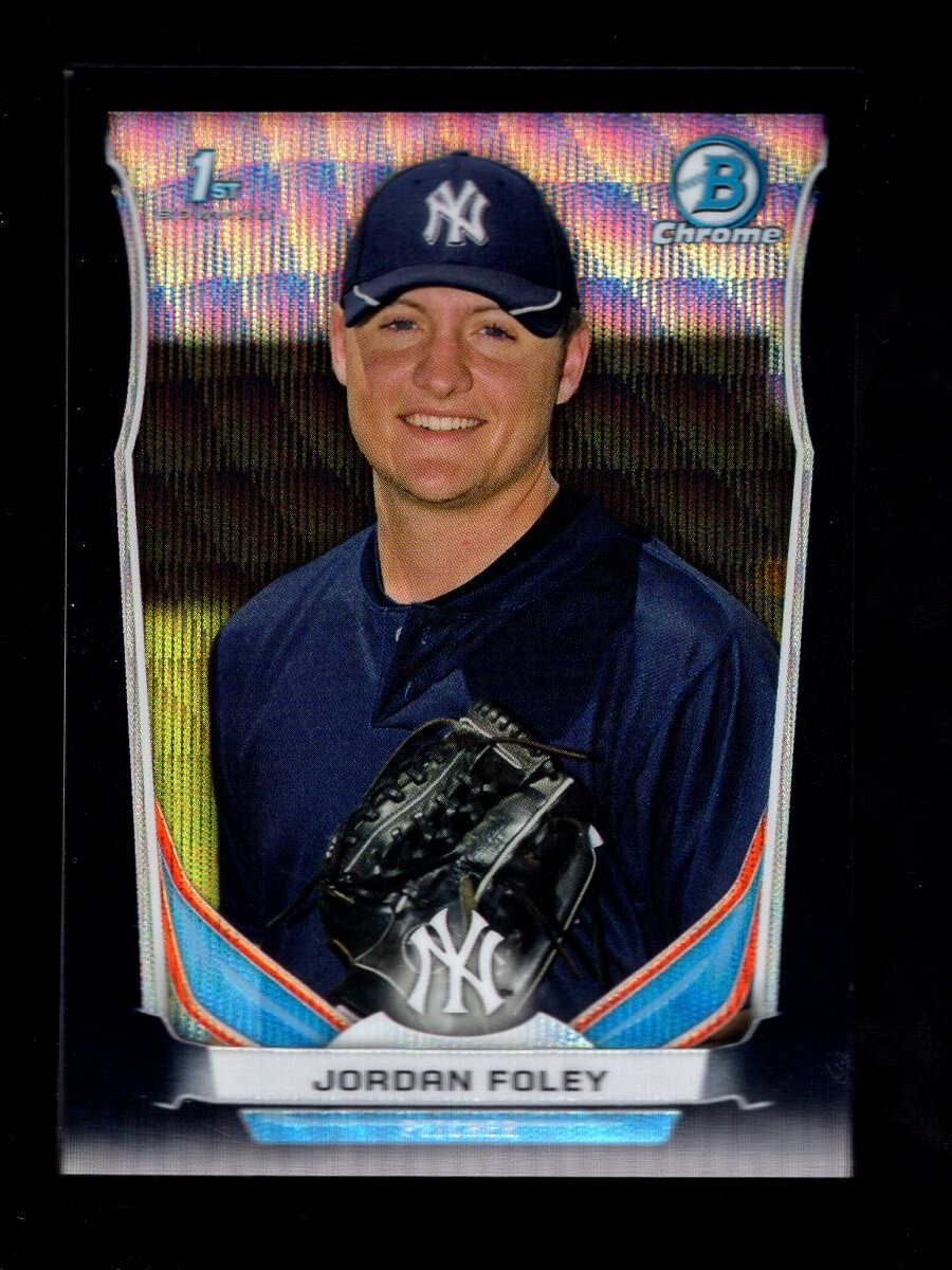 2014 BOWMAN CHROME BLACK WAVE CDP128 JORDAN FOLEY RC NEW YORK YANKEES ...