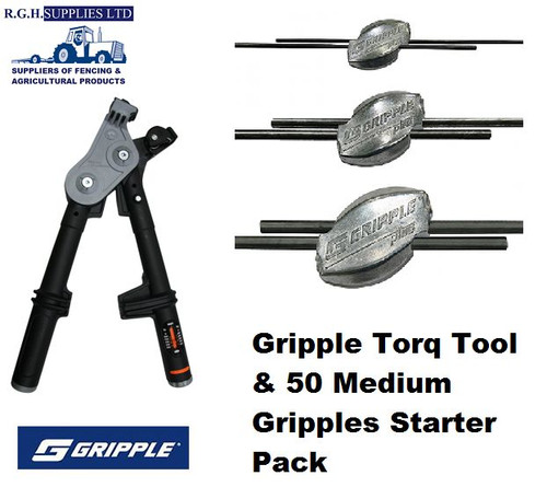 Gripple Plus Starter Pack Kit Wire Tensioning Torq Tool + 50 Medium ...