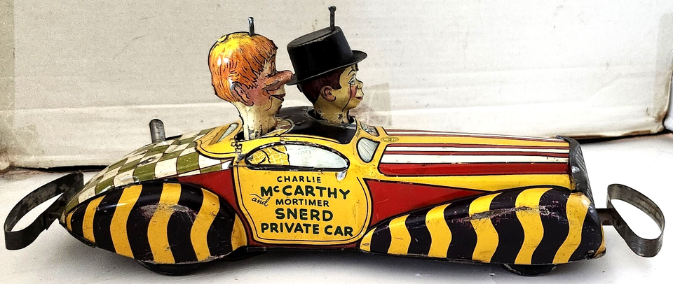 Vtg.1939 Marx Charlie Mccarthy Mortimer Snerd Coupe Private Car Tin ...