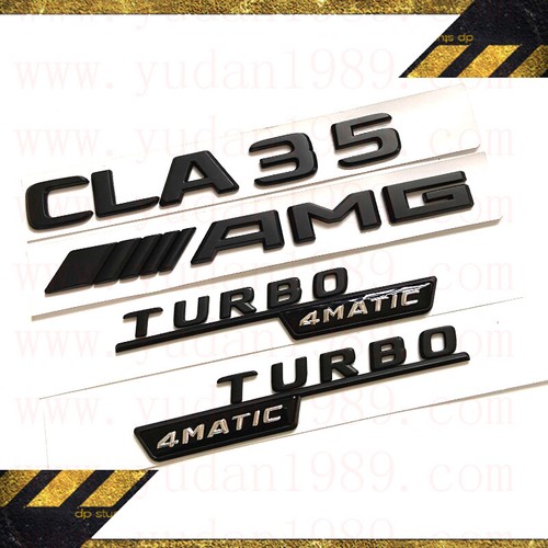 Flat Matte Black CLA35 AMG TURBO/4matic Trunk Fender Badge for MB | eBay