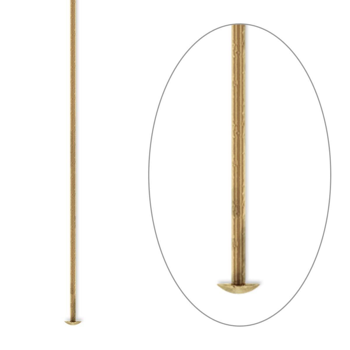 Head Pin, 100 Antiqued Gold Plated Brass 2" Long 21 Gauge Standard Head ...
