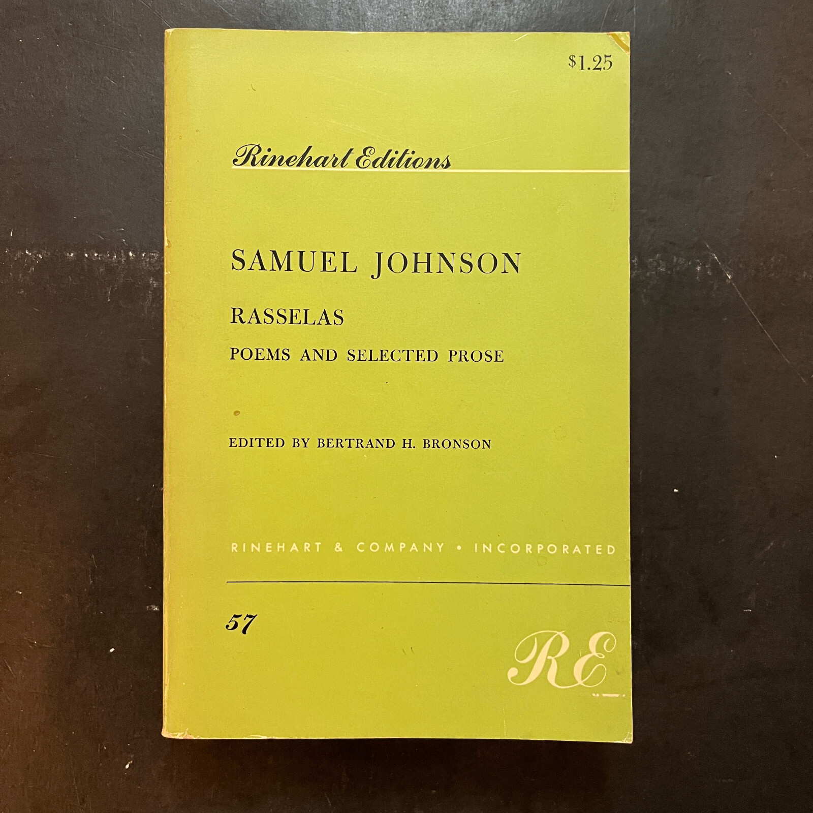 samuel johnson POEMS & SELECTED PROSE OF rasselas softcover | eBay
