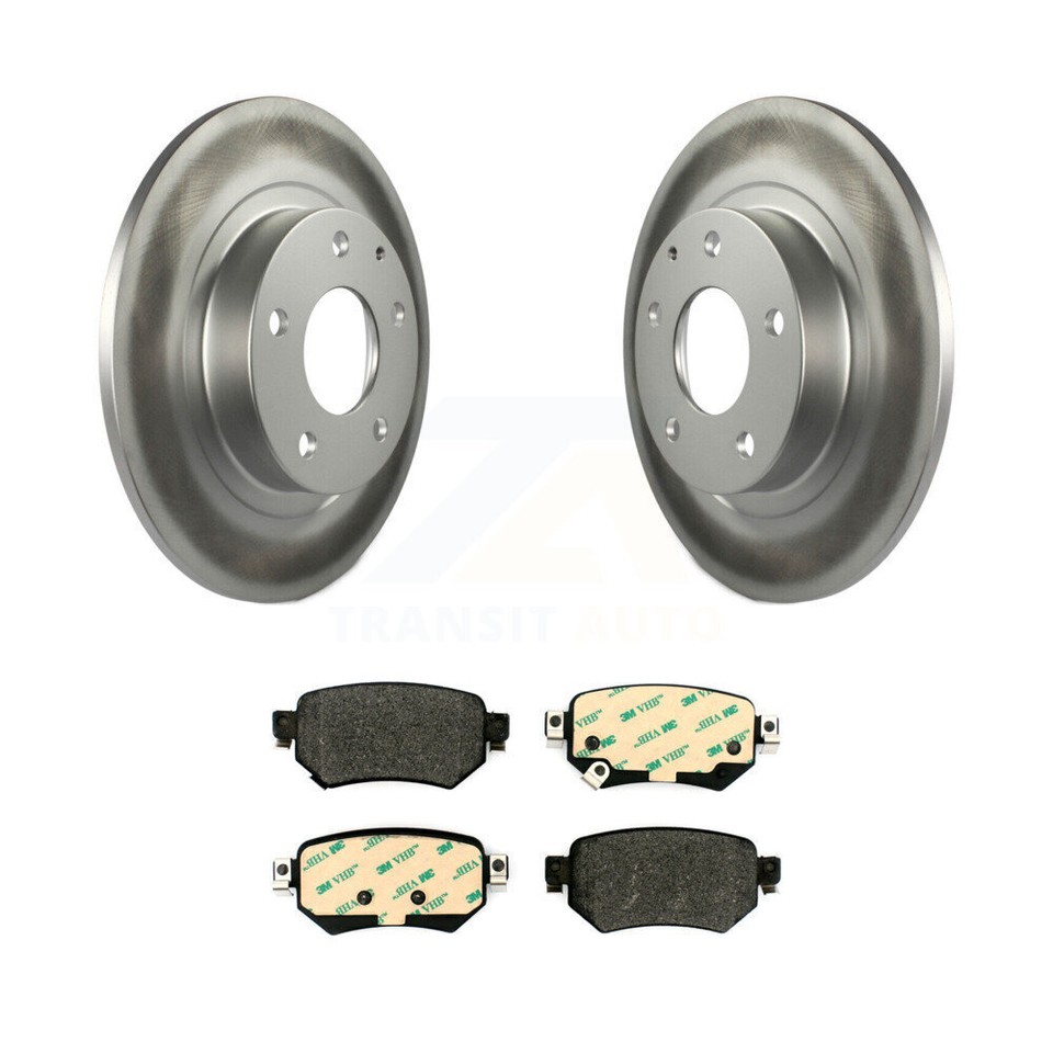 Coated Disc Brake Rotors And Semi-Metallic Pads Rear Kit For 2016-2021 ...