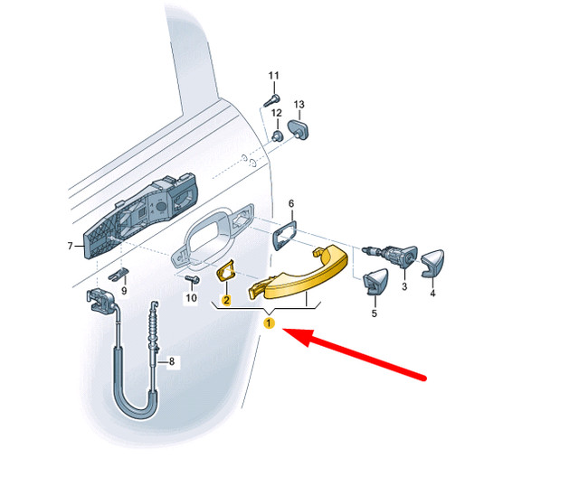 Genuine Audi Handle 5G0-837-206-R-GRU for sale online | eBay