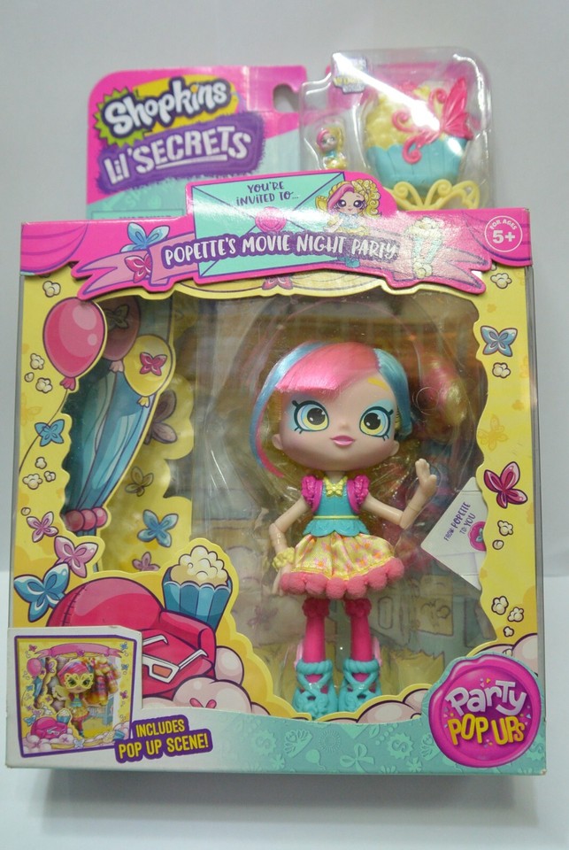 Shopkins lil' SECERTS Party Pop Ups Cocolette, Popette, and Bella Party ...