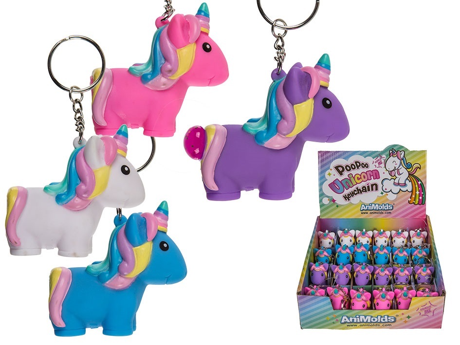 POO POO UNICORN KEYRING KEY CHAIN KIDS TOY GIFT 6 Cm NEW Girls Stocking ...