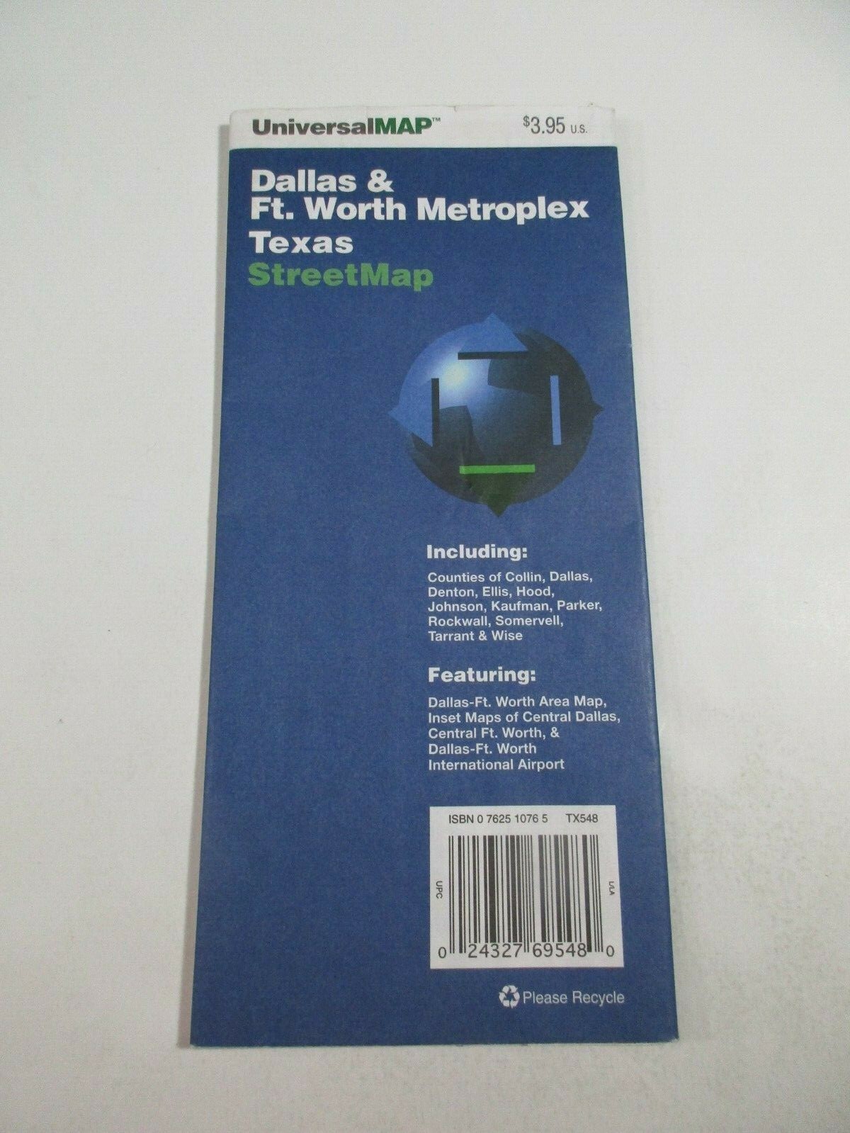Universal Map Dallas Ft. Worth Metroplex Texas City Street Travel Road ...