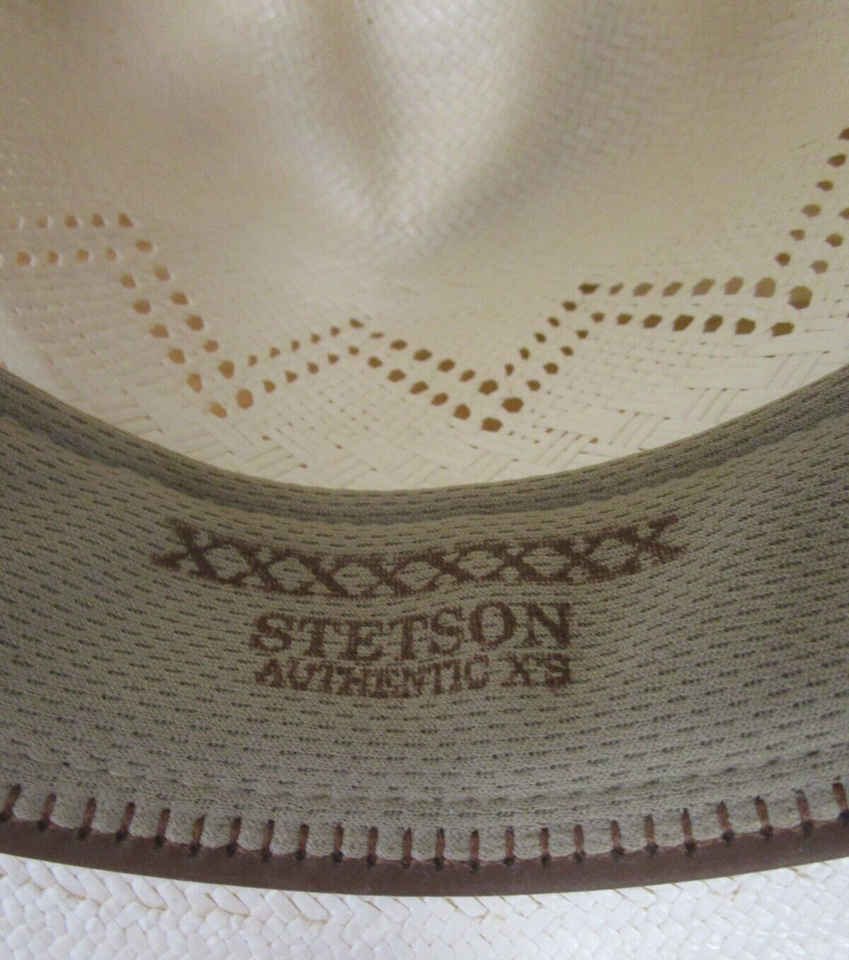 VINTAGE Stetson Hat Men 7 1/8 White Cowboy Bone Rodeo Western Outback ...