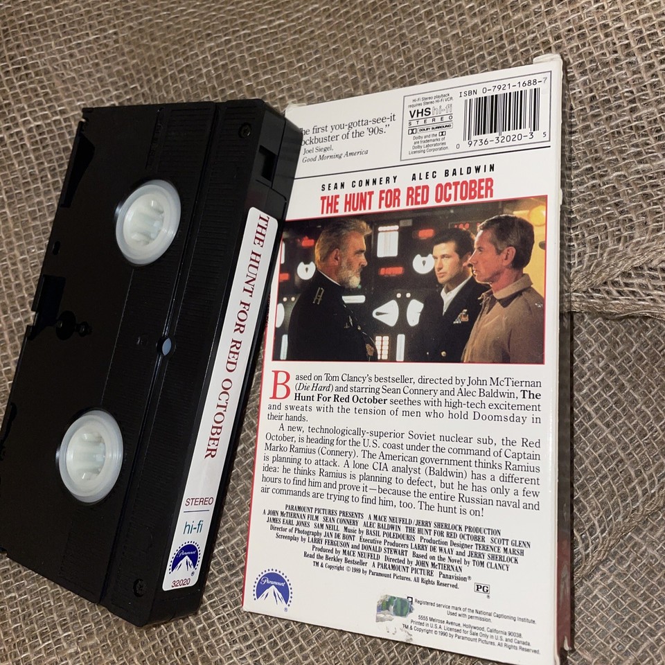 The Hunt For Red October Sean Connery 1990 BLACK VHS Cassette ...