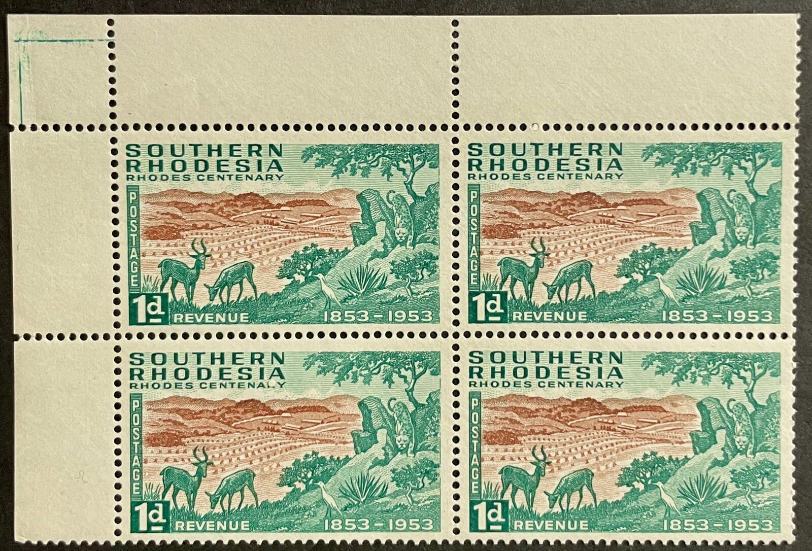 SOUTHERN RHODESIA 1953 1d QEII - Block of 4 Stamps - MNH - SG 72 | eBay
