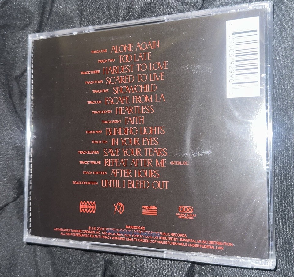 CD The Weeknd Hand Signed Holographic Booklet Collectible After Hours ...