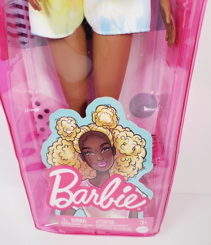 NEW Barbie Fashionistas Doll #180 Blonde Afro w/ Tie-dye Romper Mattel ...