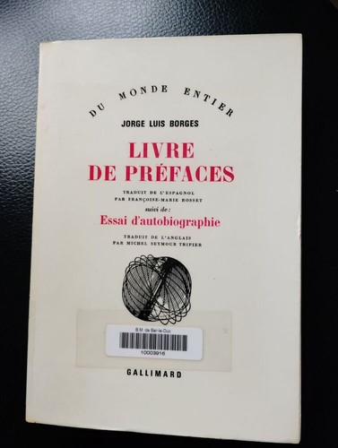 Livre de préfaces / Essai d'autobiographie | Jorge Luis Borges | Bon état | eBay
