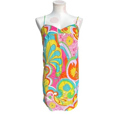 Vintage 70's Fischer Retro Mod Psychedelic Lingerie Dress - Bright Bold ...