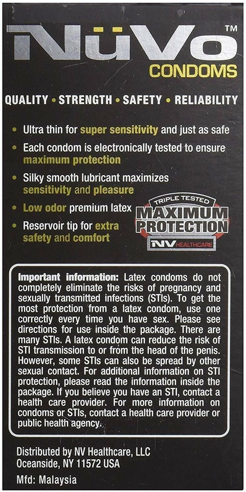 2 Packs Nuvo Condoms Ultra Thin Lubricated 18's, - 36 Count Total July ...