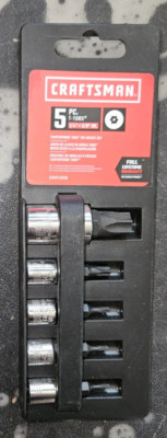CRAFTSMAN 5-Piece 1/4-in; 3/8-in Drive Set Torx Bit Driver Socket Set ...