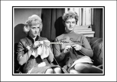 Liz Fraser & Joan Sims, Autographed, Pure Cotton Canvas Image. Limit/Ed ...