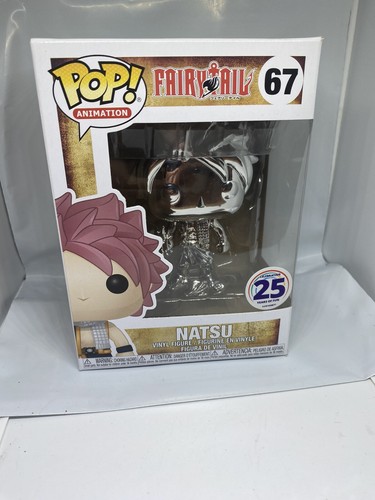 Funko Pop Fairy Tail Silver Chrome Natsu #67 Funimation Exclusive With ...