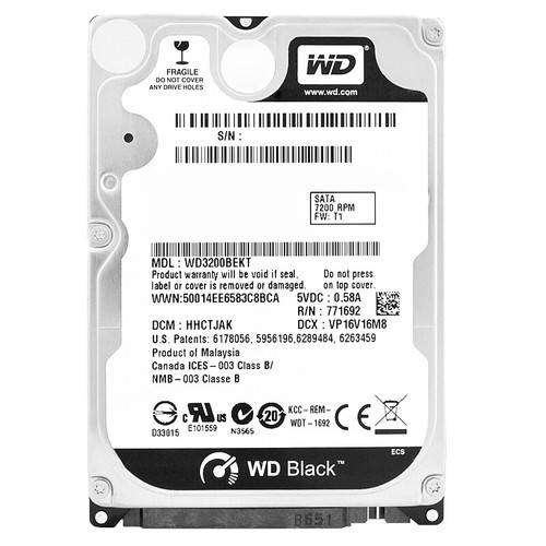 Hard Drive WD 320Gb WD3200BEKT 16Mb Cache 7200Rpm SATA II 2,5 " | eBay