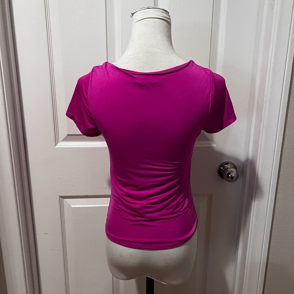 Live in the Moment Women's Medium Hot Pink Square Neck Top | eBay