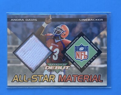 2002 Topps Debut Andra Davis All-Star Material Relic Card Jersey With ...