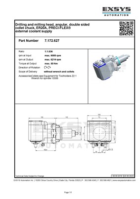Live tool holder, angular, double sided collet chuck, ER20A, 7.172.627 ...