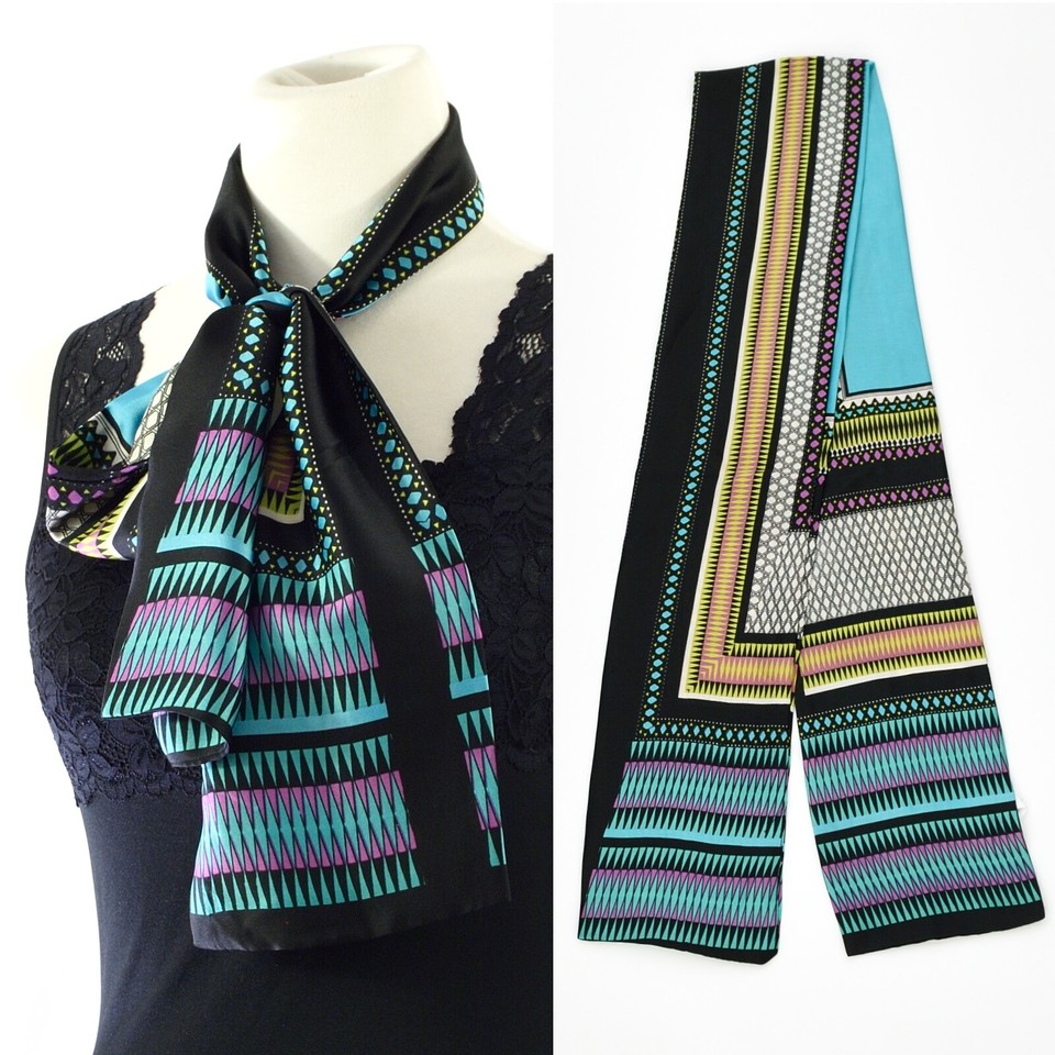 Fashion Satin Long Narrow Scarf | eBay