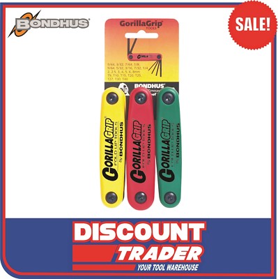 Bondhus GorillaGrip Set of 24 Fold-up Hex Metric, Imperial & TORX Keys ...