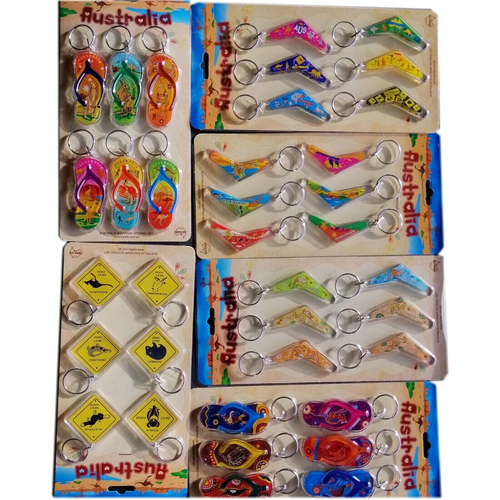 18 x Australian Souvenir Keyring Keyrings random boomerang ROAD SIGN ...