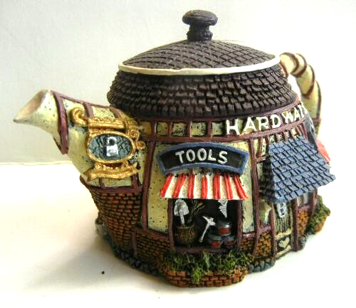 HOMETOWN WHIMSICAL 2 3/4"H MINIATURE LIDDED TEAPOT COTTAGE HARDWARE ...