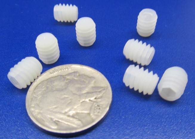Nylon 66 Plastic Set Screws, Flat Point, 1/4"-20 x 5/16" Length, 200 ...