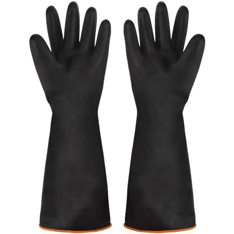 Pair of 45/55cm PPE Latex Gauntlets Long Gloves Rubber Anti Chemical ...