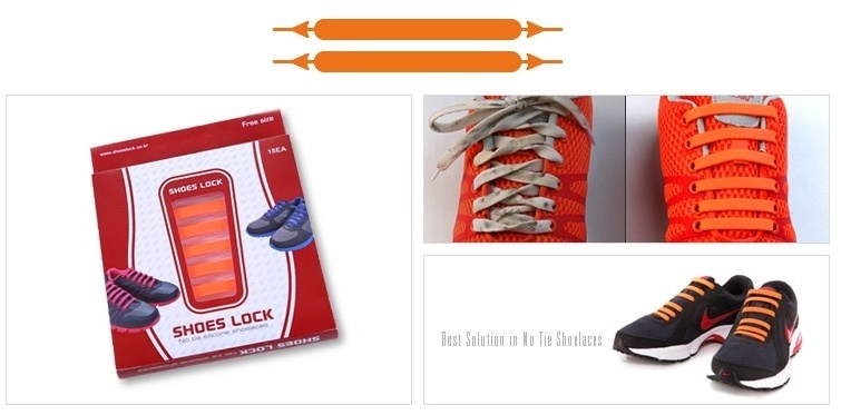 No Tie Athletic Elastic SILICONE SHOES LOCK Sneaker Shoelaces dress ...