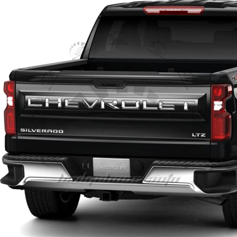 3D Raised Tailgate Letters Insert Chrome For Silverado 1500 2500Hd 19 ...
