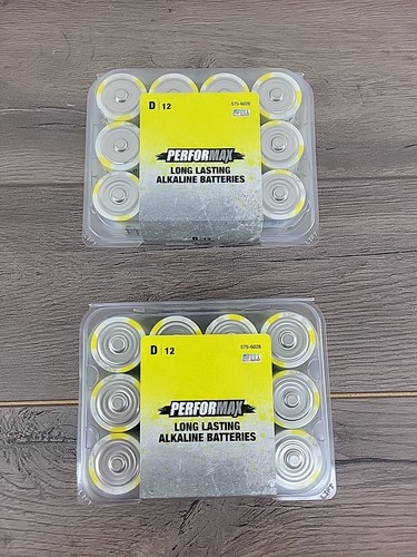 SET-OF-2 | Performax Alkaline D-Type Batteries | 12 Per Pack | Exp: Nov ...