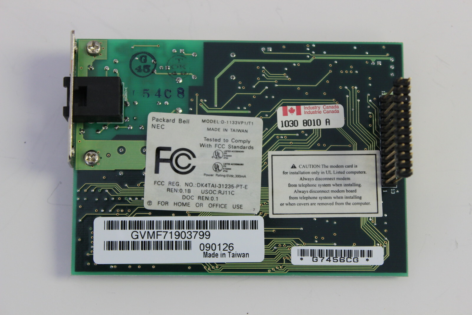 PACKARD BELL NEC D-1133VP1/T1 KB 5693 MODEM MODULE | eBay