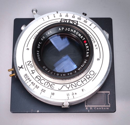 GOERZ APO ARTAR RED DOT 16 1/2" F/9.5 LENS ILEX NO. 4 ACME SHUTTER ...