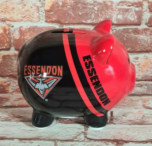BNIB AFL Essendon Genuine Ceramic Licensed Piggy Bank Money Box | eBay