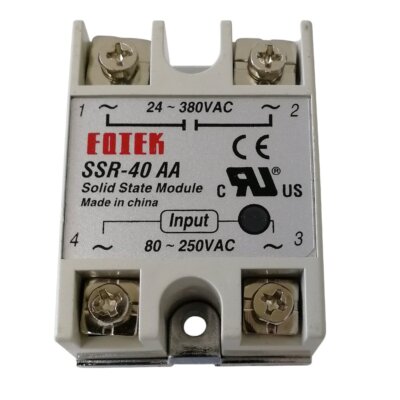 Solid State Relay SSR-40AA 40A AC to AC Input 80-250V AC and Output 24 ...