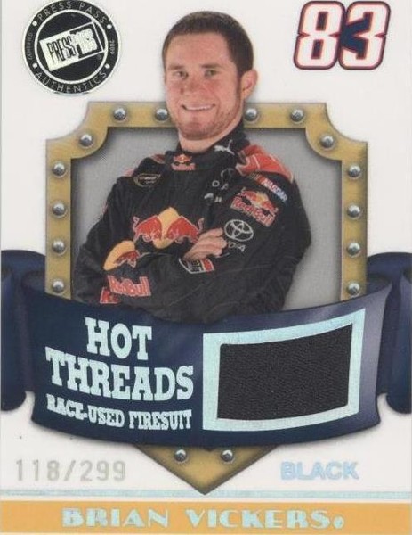 2009 Press Pass Premium - Hot Threads Race-Used Firesuit Black #HT-BV ...