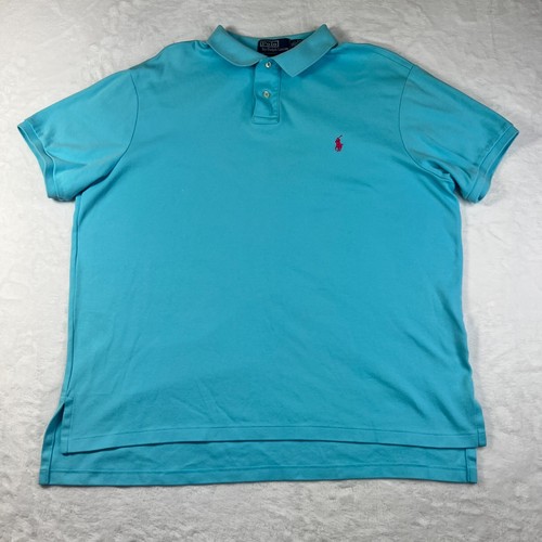 Polo Ralph Lauren Shirt Mens Extra Large Light Blue Short Sleeve Polo ...