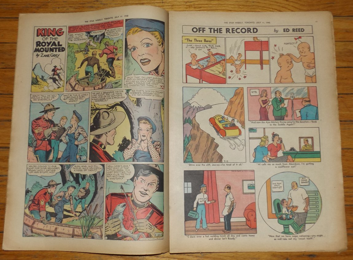 TORONTO STAR Comics 1942 COMPLETE Superman Tarzan Li'l Abner Flash ...