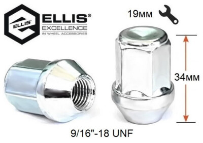 10 PCS wheel lug nuts 9/16" UNF 34mm HEX 19 OFFROAD NUTS DODGE RAM ...